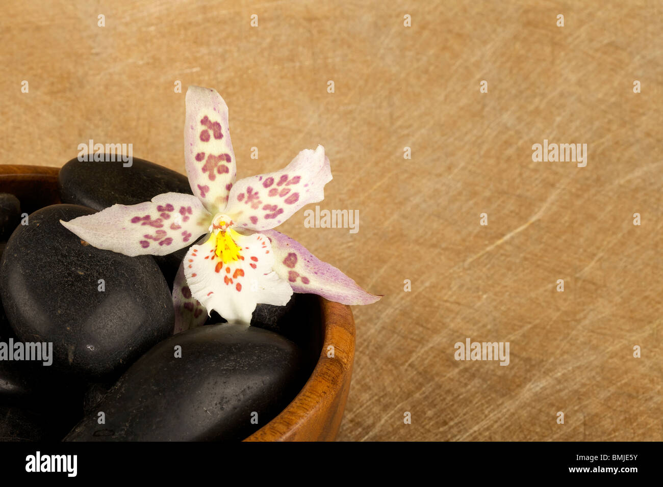 Zen-like scene with flower and candles Stock Photo - Alamy