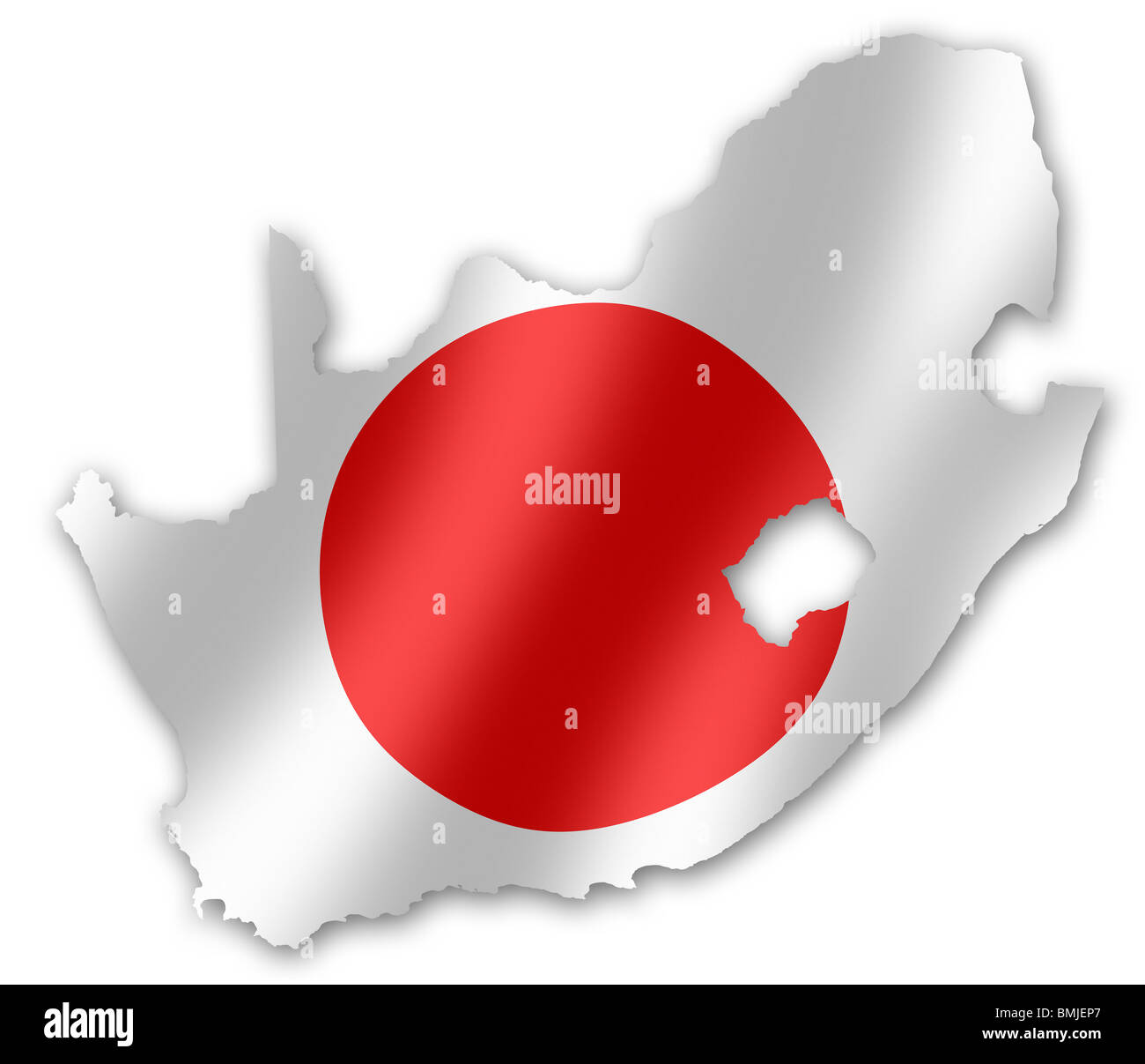 Map of South Africa with the Japanese flag inset, for the 2010 FIFA ...