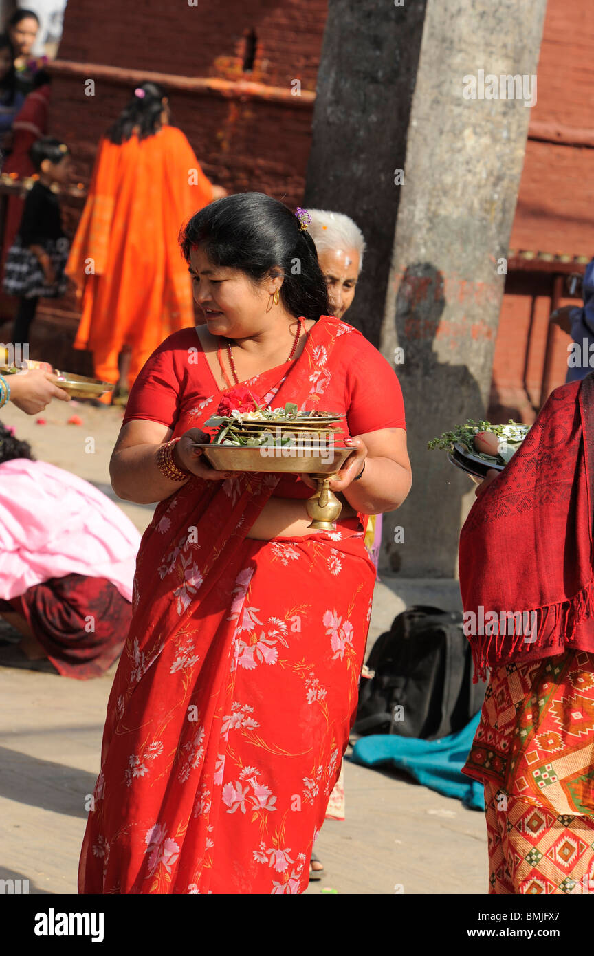 hindu worshippers during the bisket jatra festival in Thimi (known ...