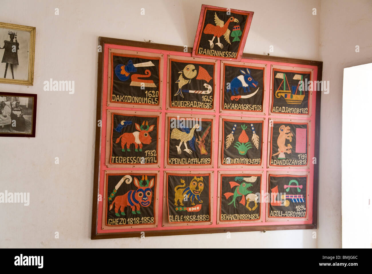 Africa, West Africa, Benin, Ouidah. Shot of traditional applique ...