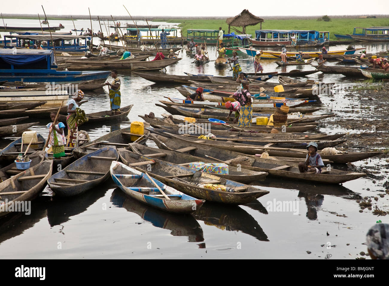 Africa, West Africa, Benin, Lake Nokoue, Ganvie, stilt village Stock ...
