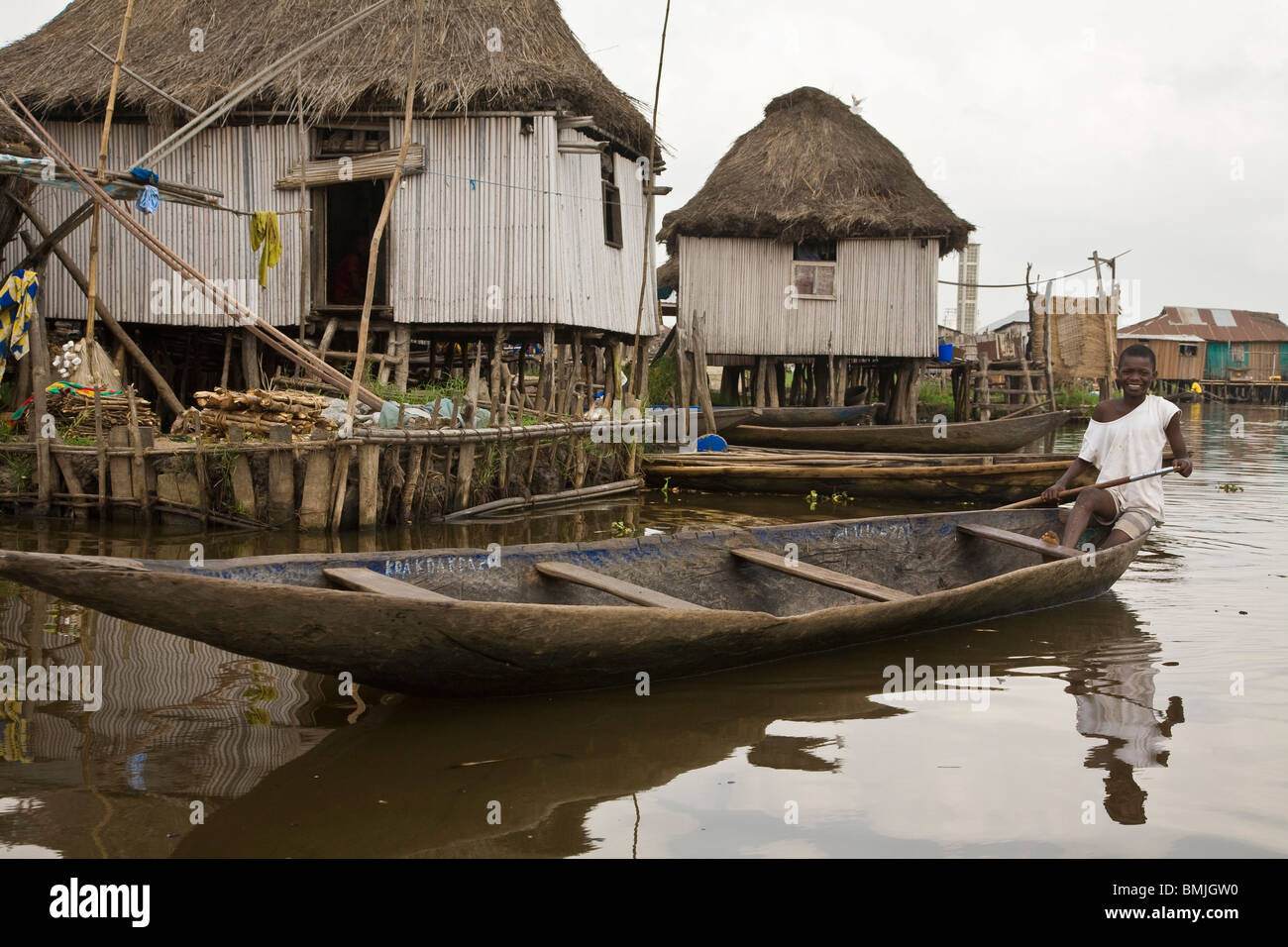 Africa, West Africa, Benin, Lake Nokoue, Ganvie, stilt village Stock ...