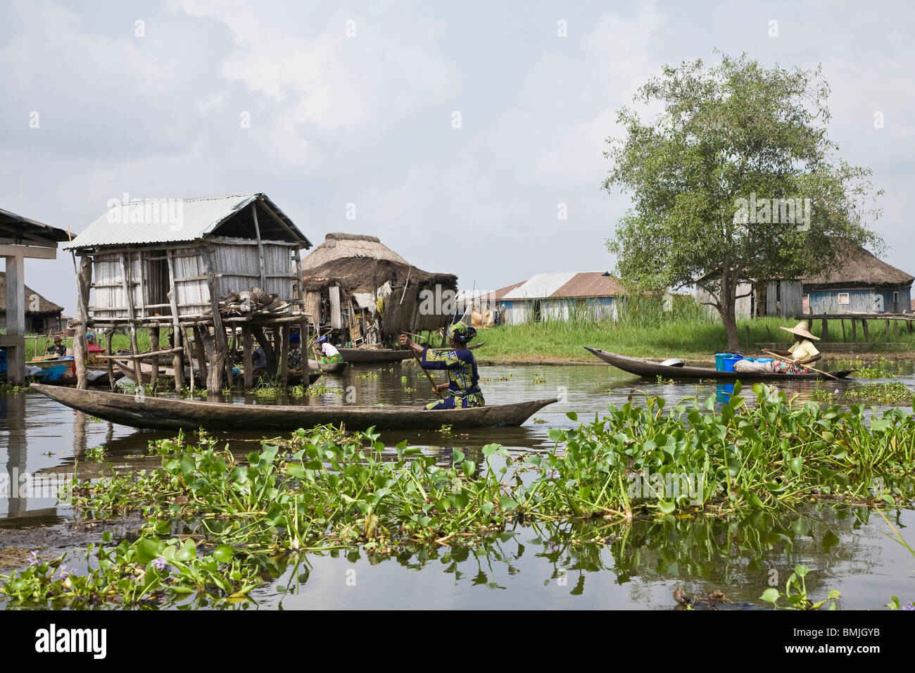 Africa, West Africa, Benin, Lake Nokoue, Ganvie, stilt village Stock ...