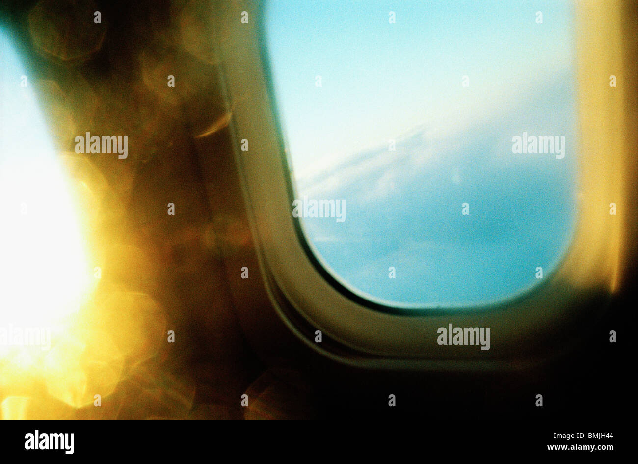A window inside an airplane Stock Photo - Alamy