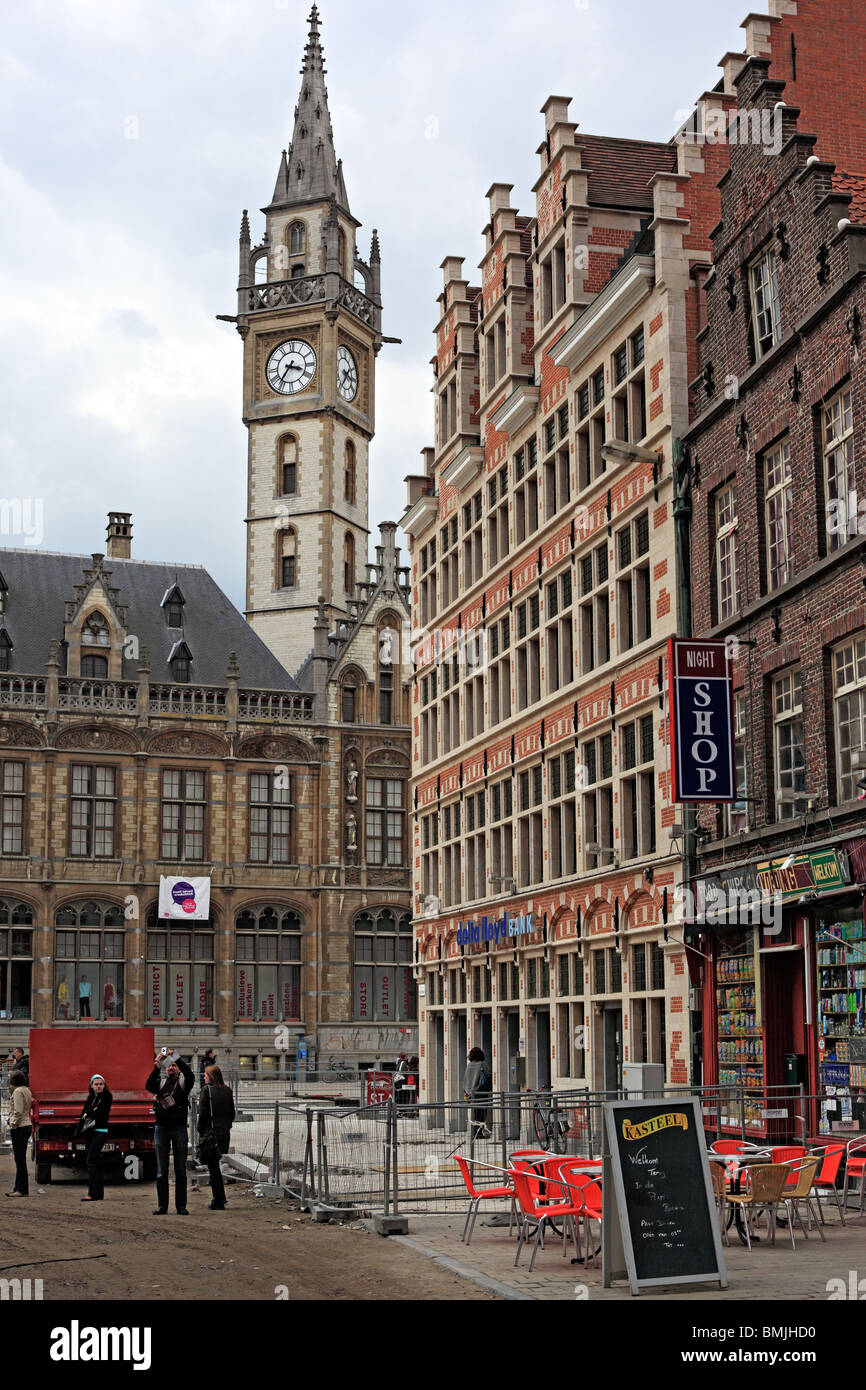 Clock tower, Ghent, Belgium Stock Photo - Alamy