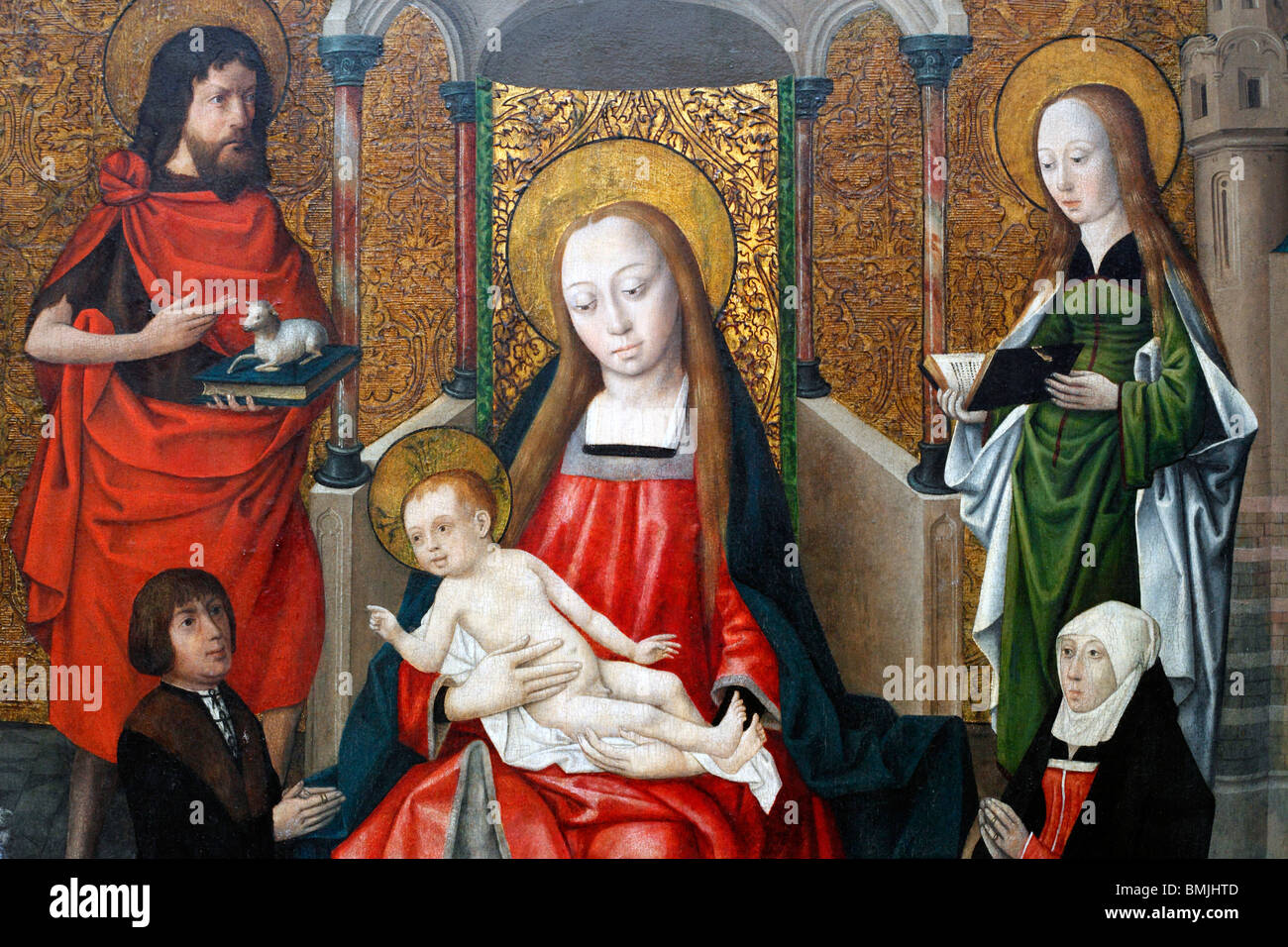 Holy Virgin, painting in museum (15th century), Ghent, Belgium Stock ...