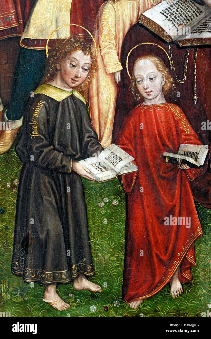 The family of St. Anne (1500s), painting in museum, Ghent, Belgium ...