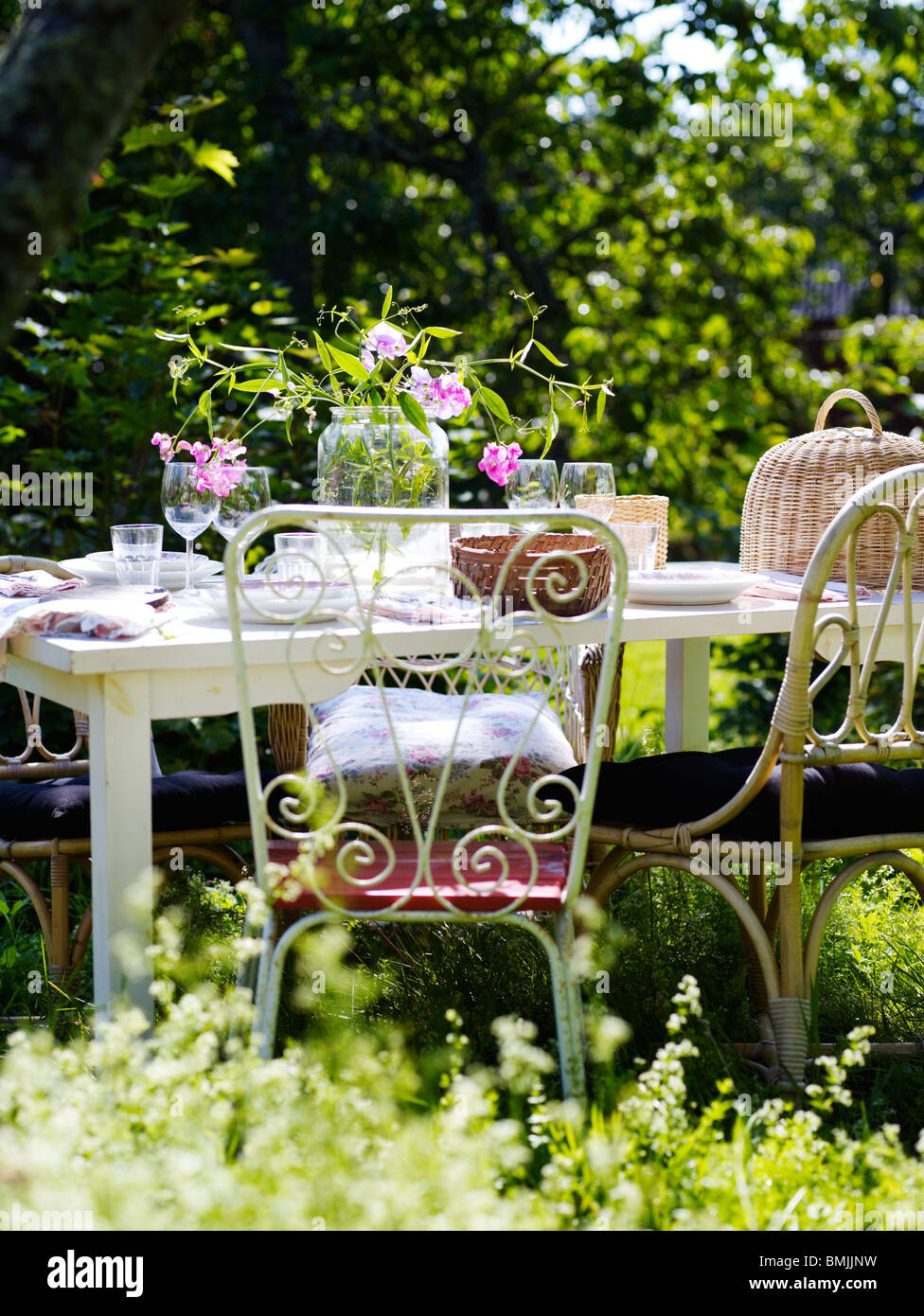 Scandinavia, Sweden, Outdoors table setting Stock Photo - Alamy