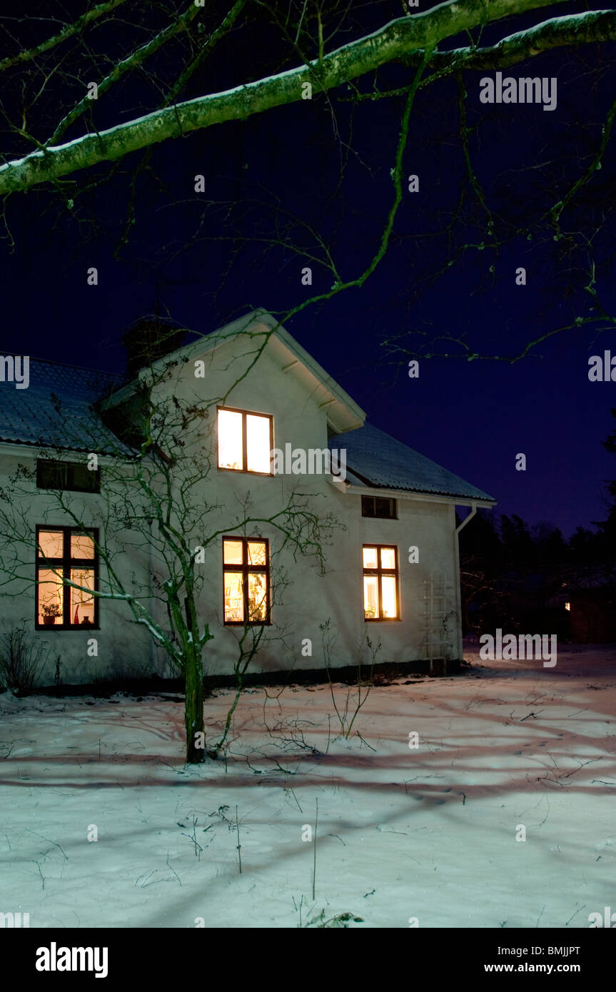 View of house in winter Stock Photo - Alamy