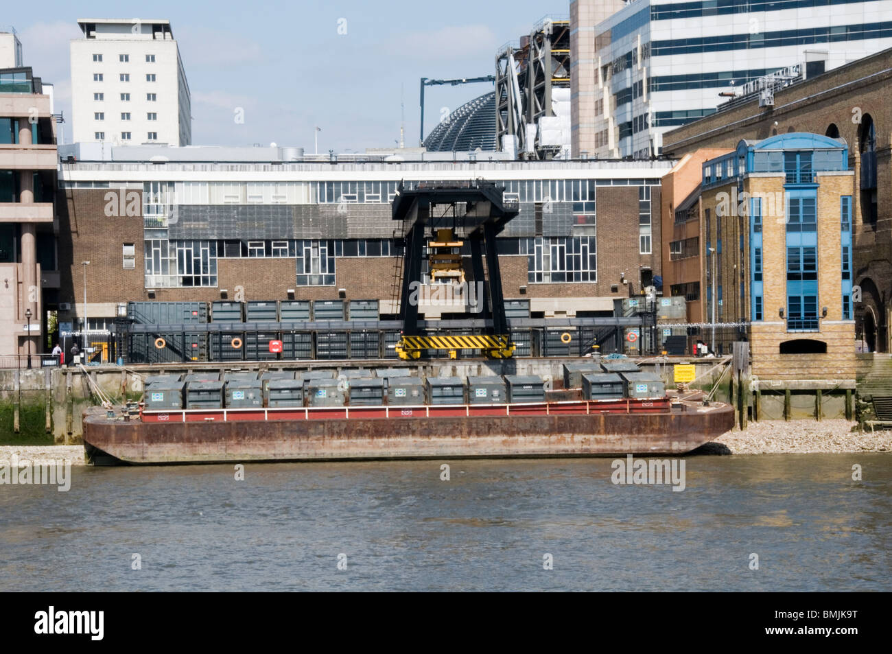 Walbrook Wharf Refuse Transfer Station on the River Thames in the City ...