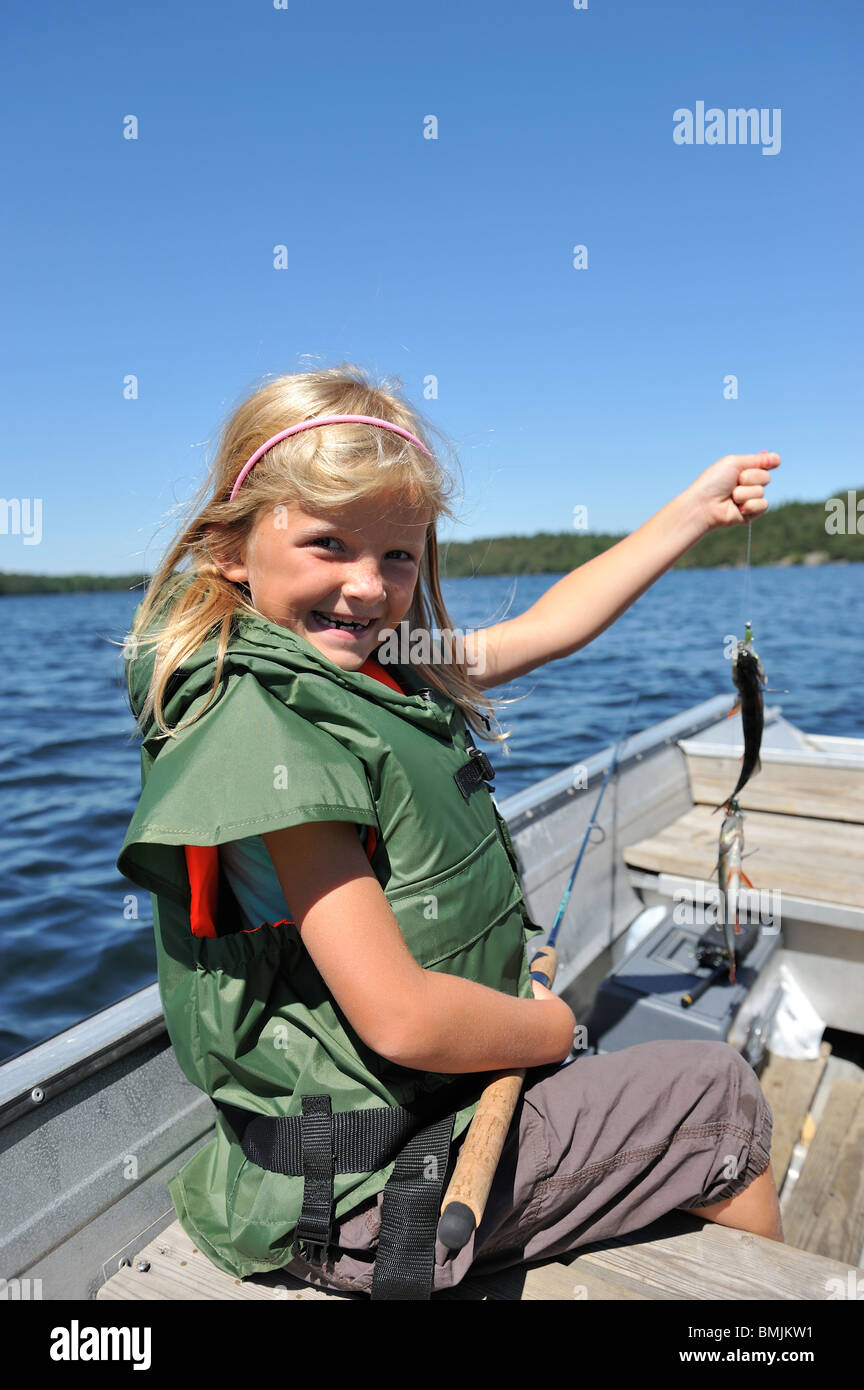 A girl fishing Stock Photo - Alamy