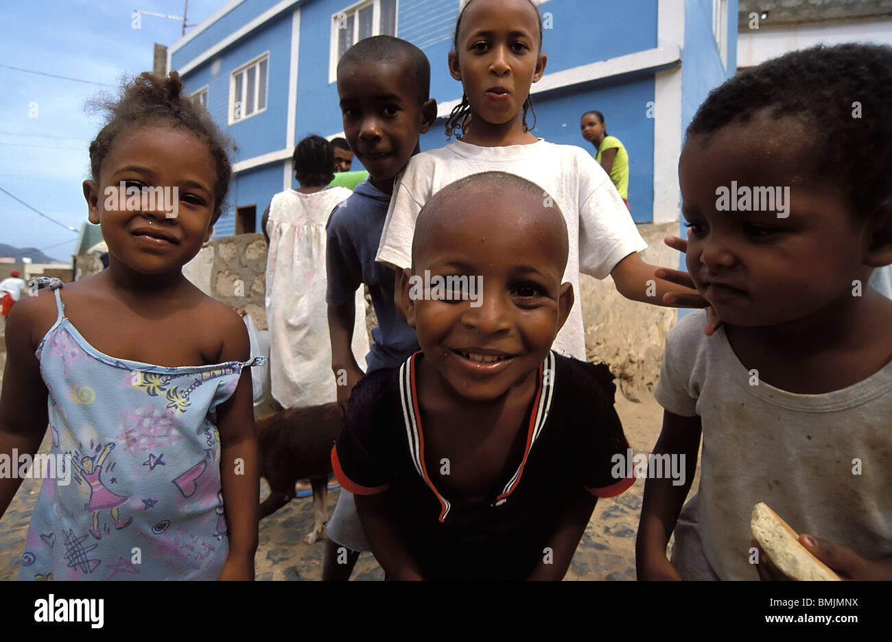 Group of children, Sao Vicente, Cape Verde Islands Stock Photo - Alamy
