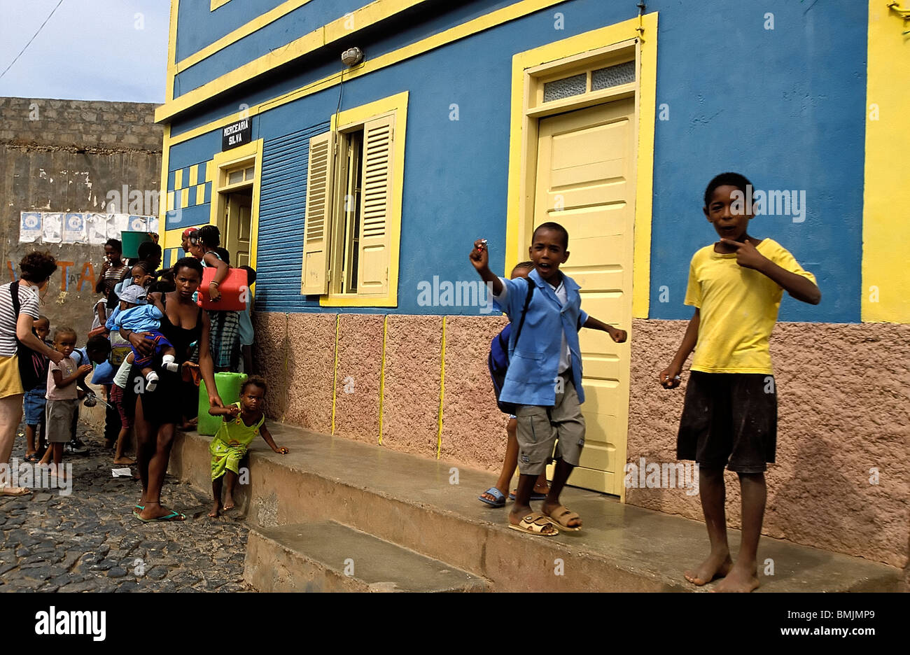 Group of children, Sao Vicente, Cape Verde Islands Stock Photo - Alamy