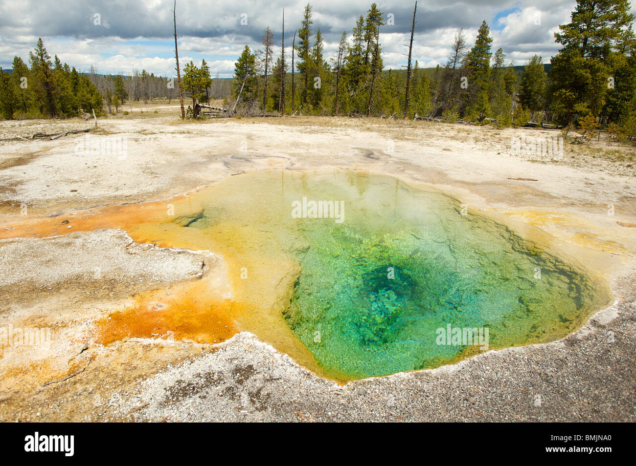 Geothermal geysers in Yellowstone National Park. Wyoming, USA Stock ...