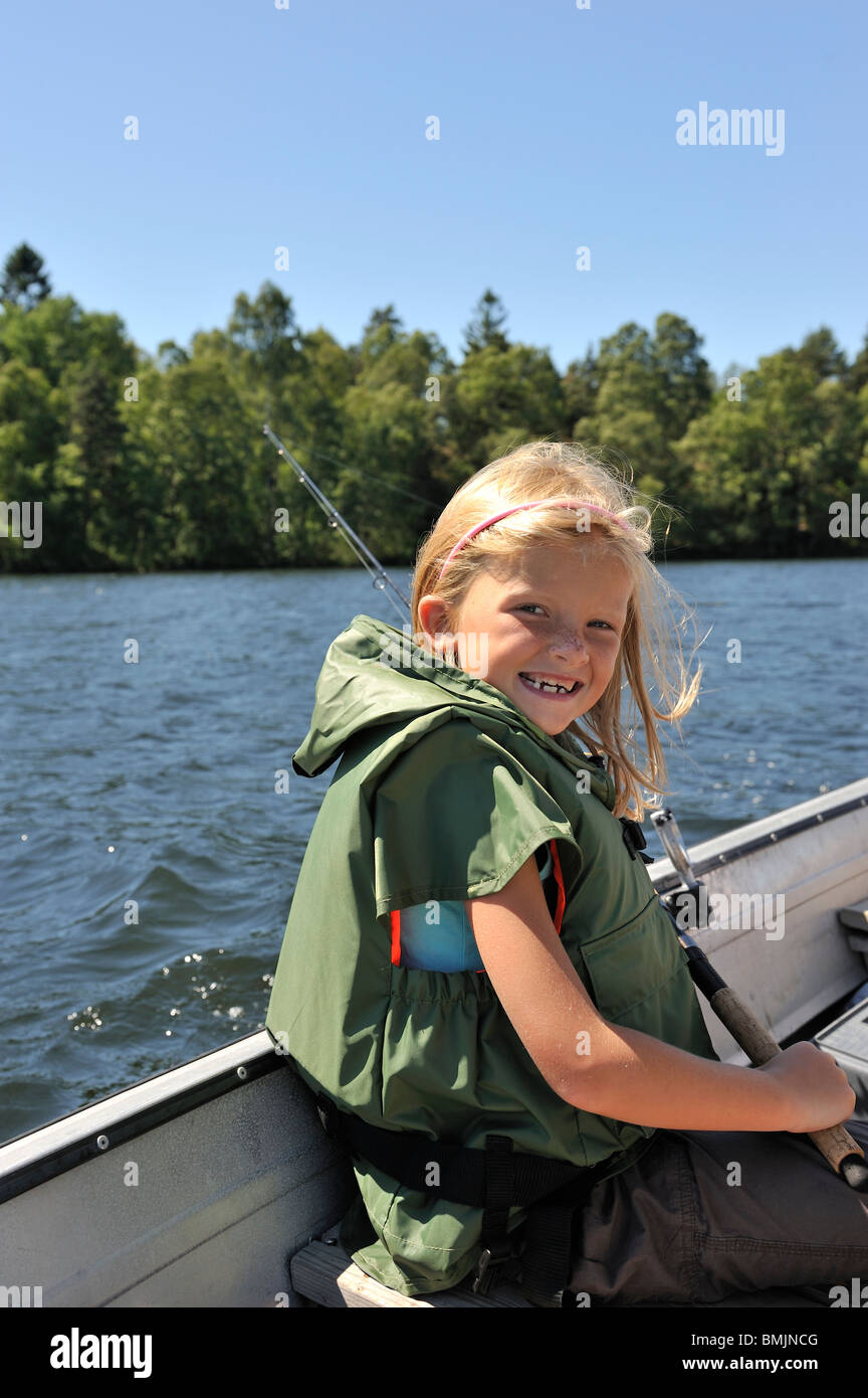 A girl fishing Stock Photo - Alamy