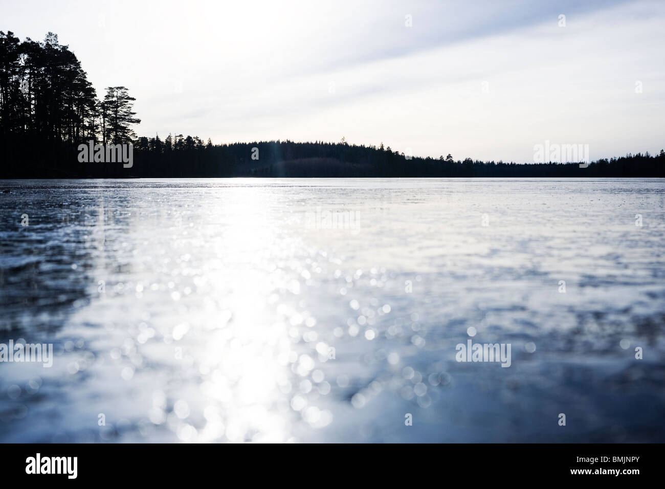 Scandinavian Peninsula, Sweden, Skane, View of frozen landscape Stock ...