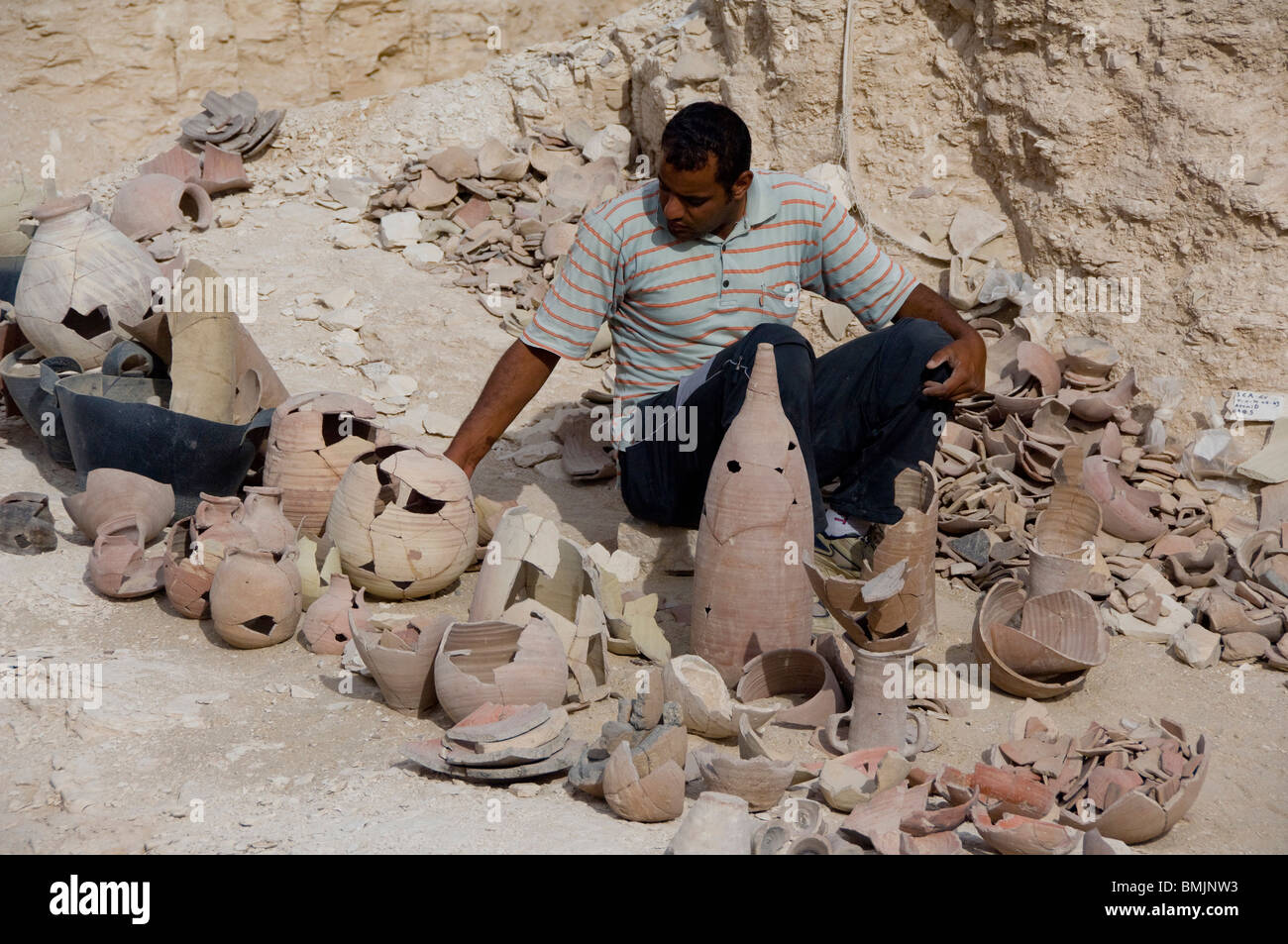 Egypt, Luxor, West Bank, Valley of the Kings. Active archaeological dig ...