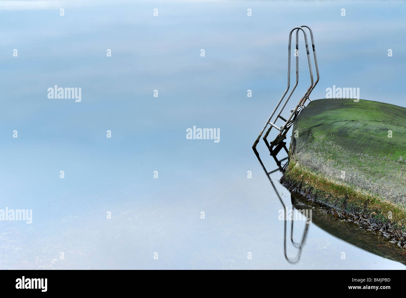 Scandinavia, Sweden, Gothenburg, Reflection of ladder in sea Stock ...