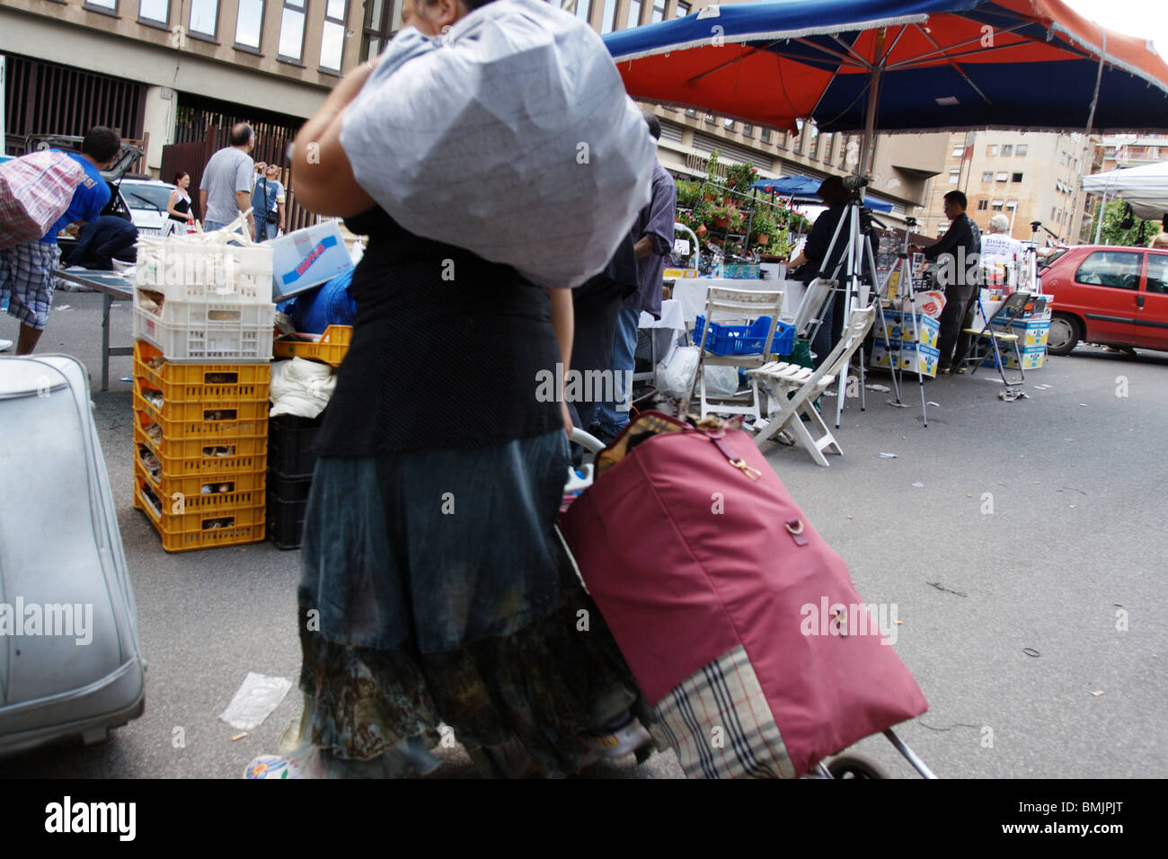 Porta Portese Market in Trastevere Rome Italy Stock Photo - Alamy