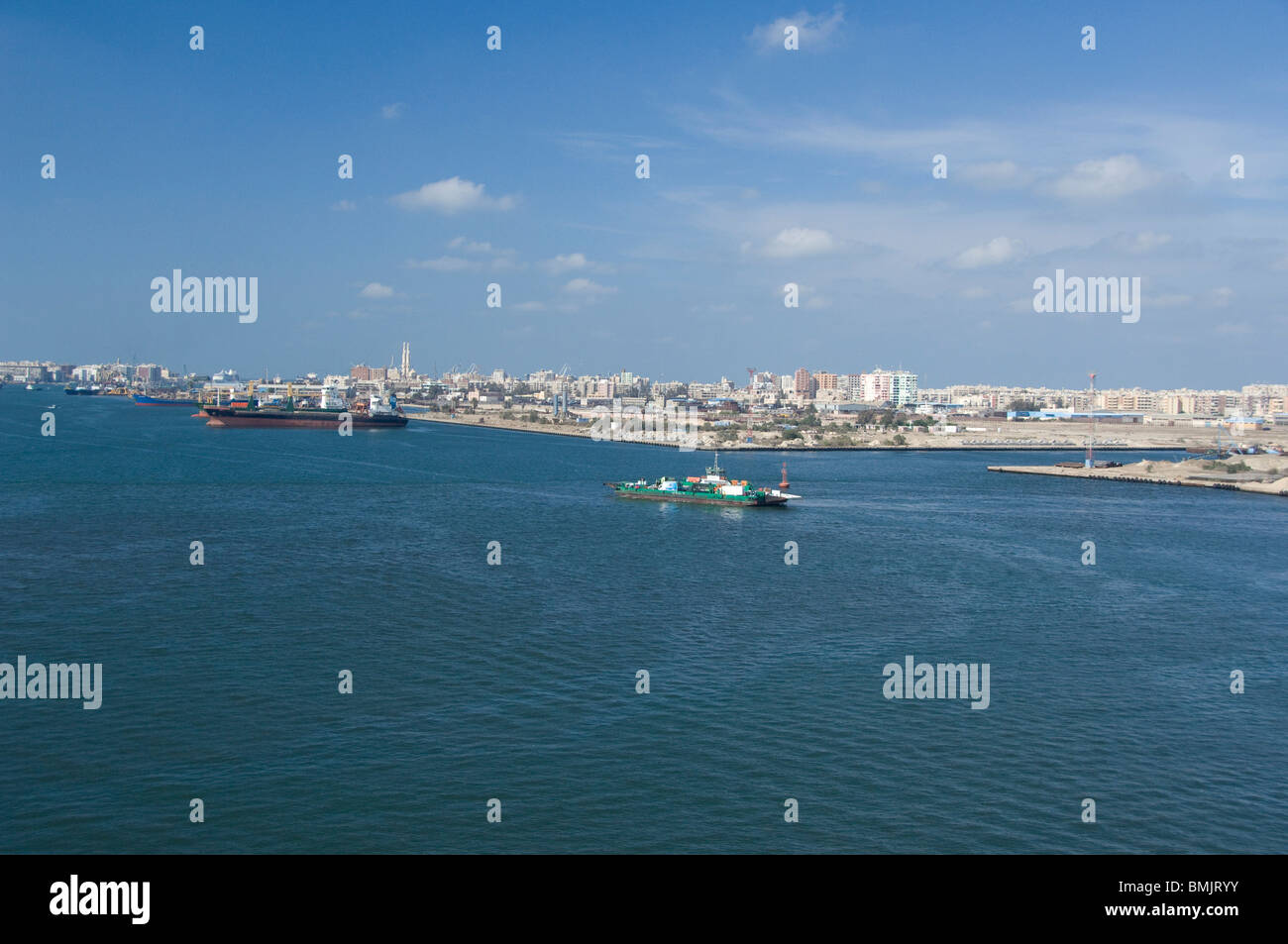 Egypt, Mediterranean Sea, Port Said. City views of Port Said from the ...
