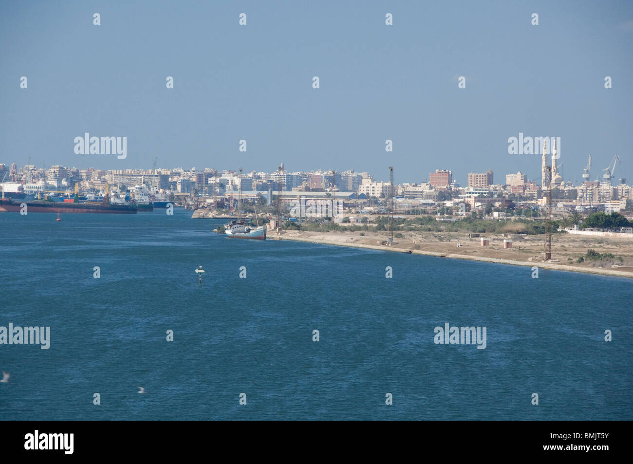 Egypt, Mediterranean Sea, Port Said. City views of Port Said from the ...