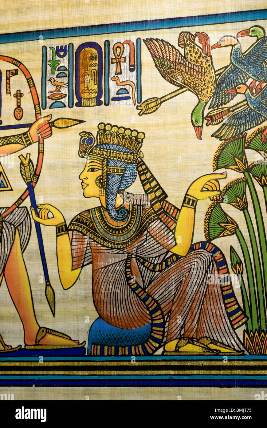 Egypt. Egyptian handicrafts, hand painted papyrus Stock Photo - Alamy