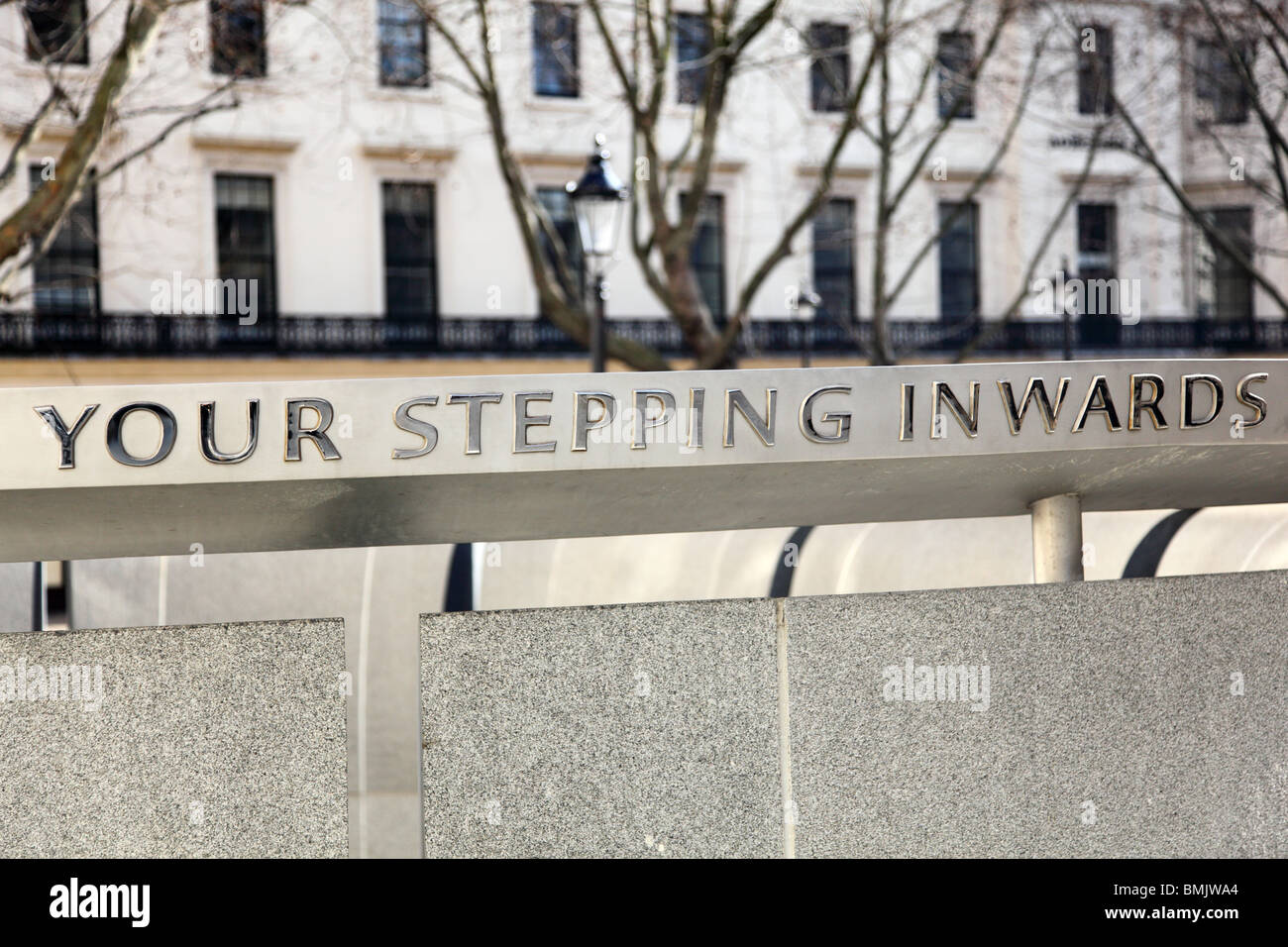 Detail of lightwell decorated with a poem by Andrew Motion, Poet ...