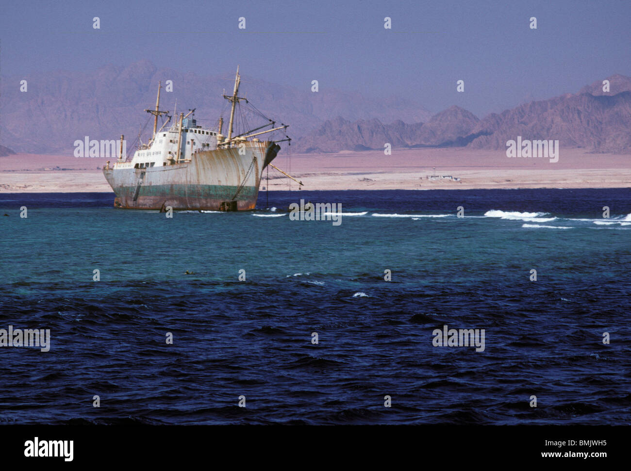 A large rusty ship wrecked in the Straits of Tehran to the Gulf of ...