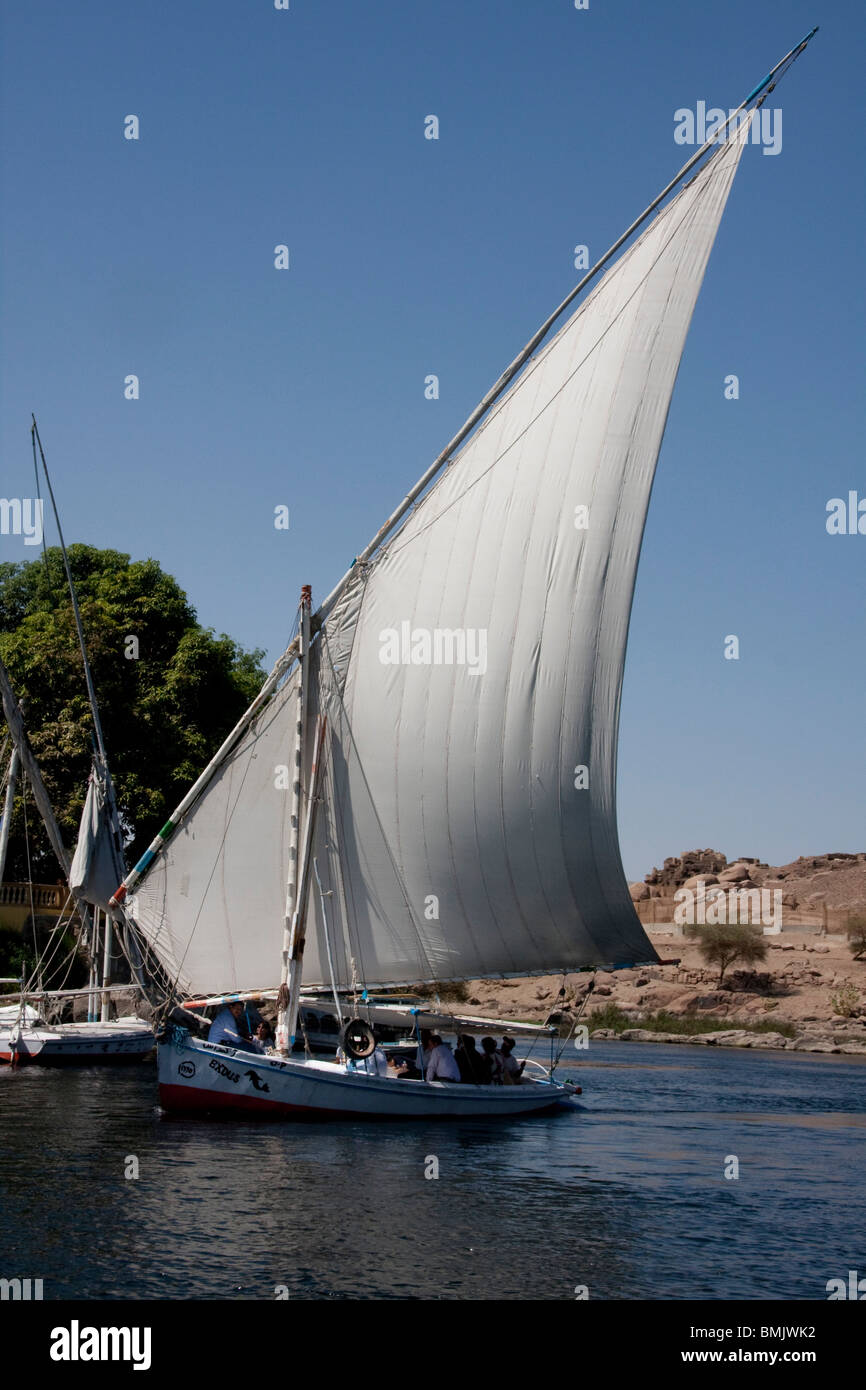 Feluccas on the Nile River, Aswan, Egypt Stock Photo - Alamy