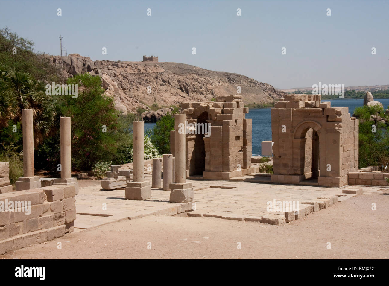 Temple of Augustus & the Gate of Diocletian, Philae, Aswan, Egypt Stock ...