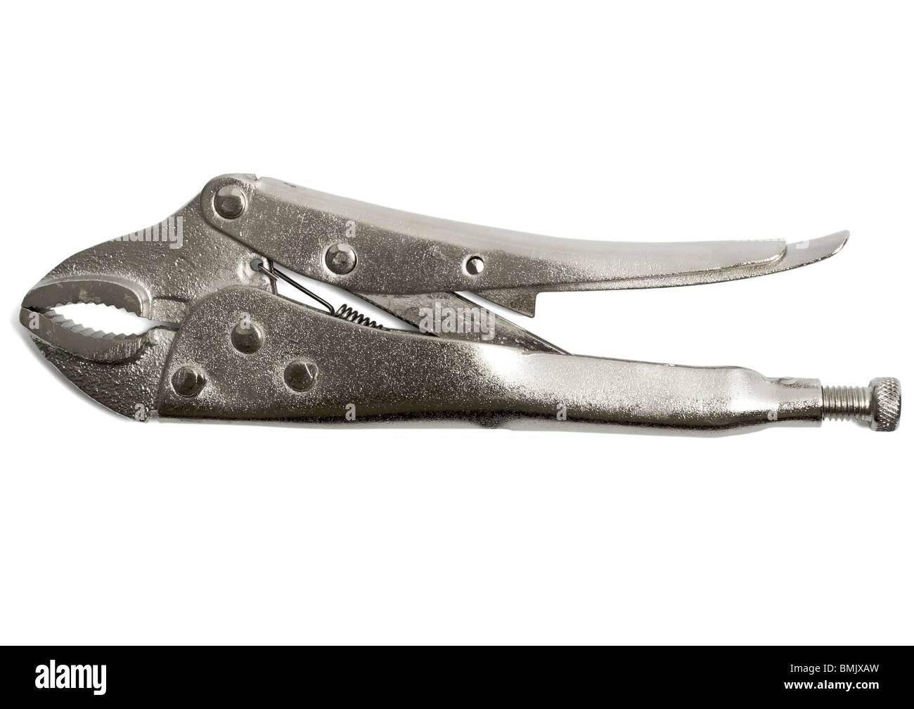 Locking pliers on white background Stock Photo - Alamy