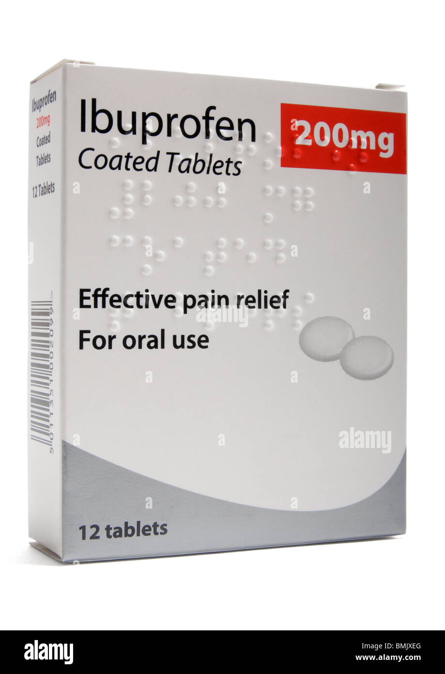 Box of ibuprofen on white background Stock Photo - Alamy