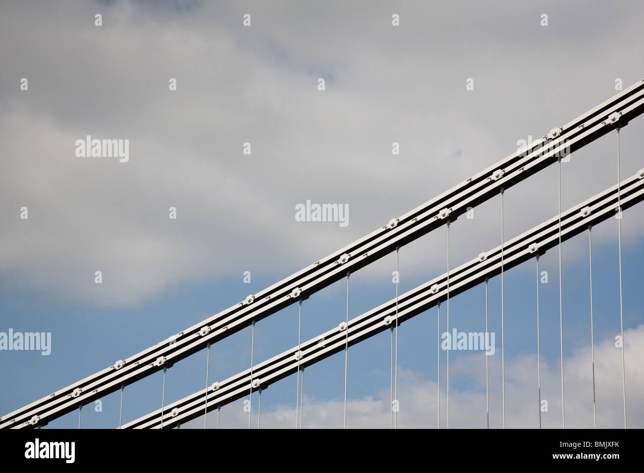 Close-up of the wrought iron chains and suspension rods of the Clifton ...