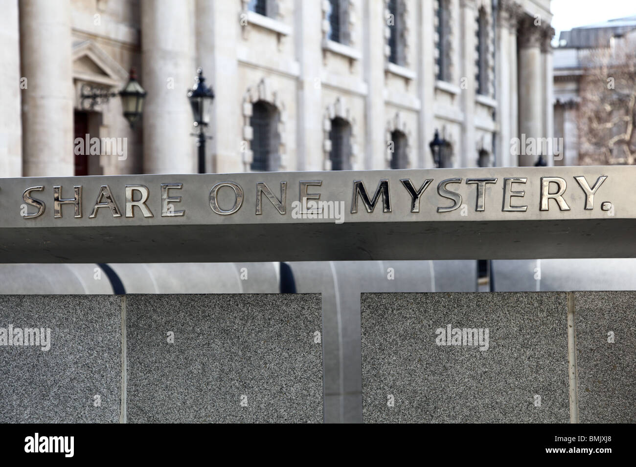 Detail of lightwell decorated with a poem by Andrew Motion, Poet ...