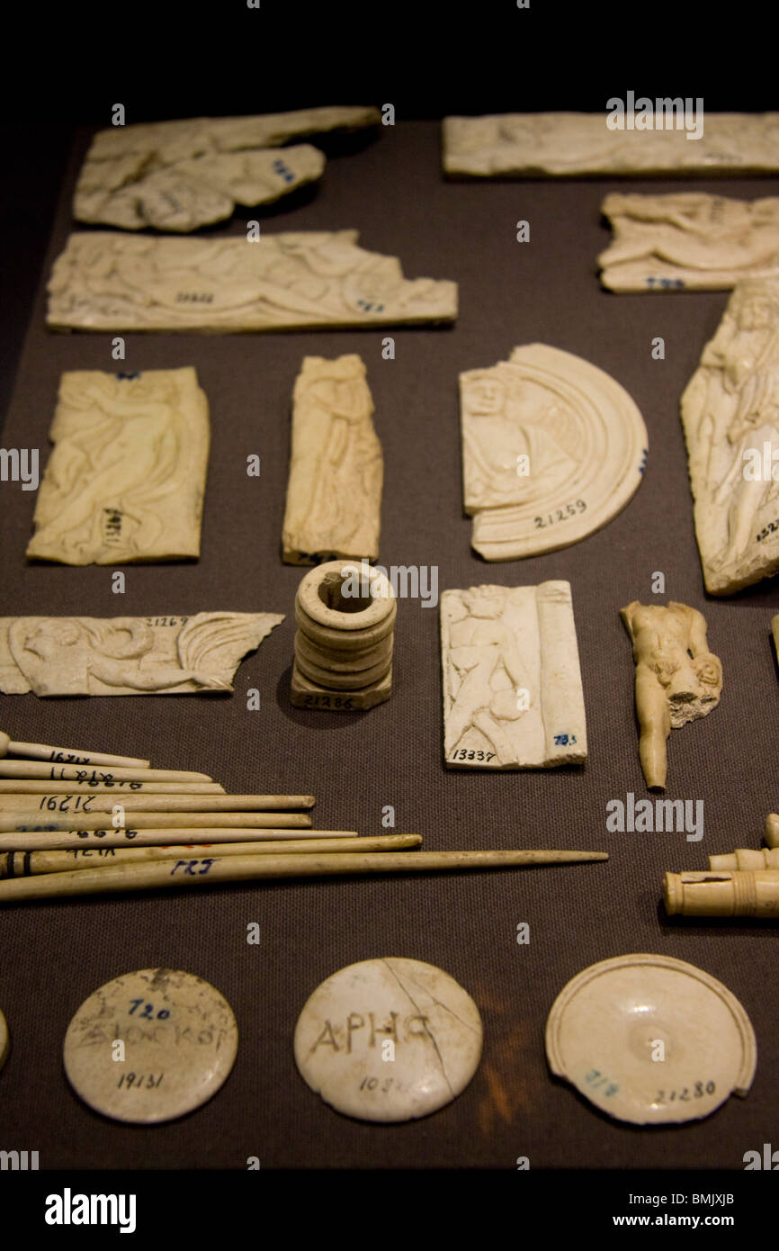 Ivory objects on display at the Alexandria National Museum, Alexandria ...