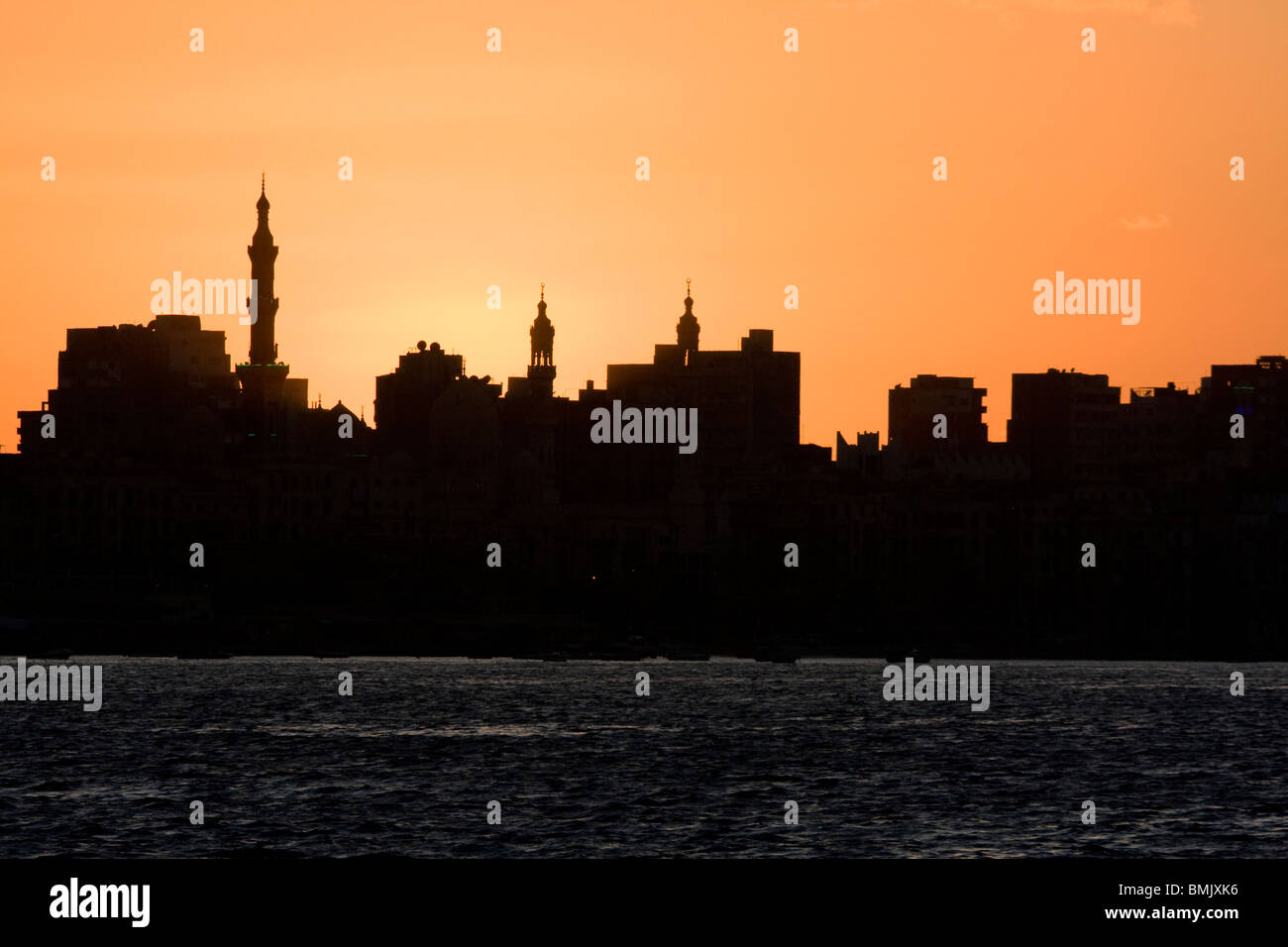Skyline of the Ottoman District and Eastern Harbour at sunset ...