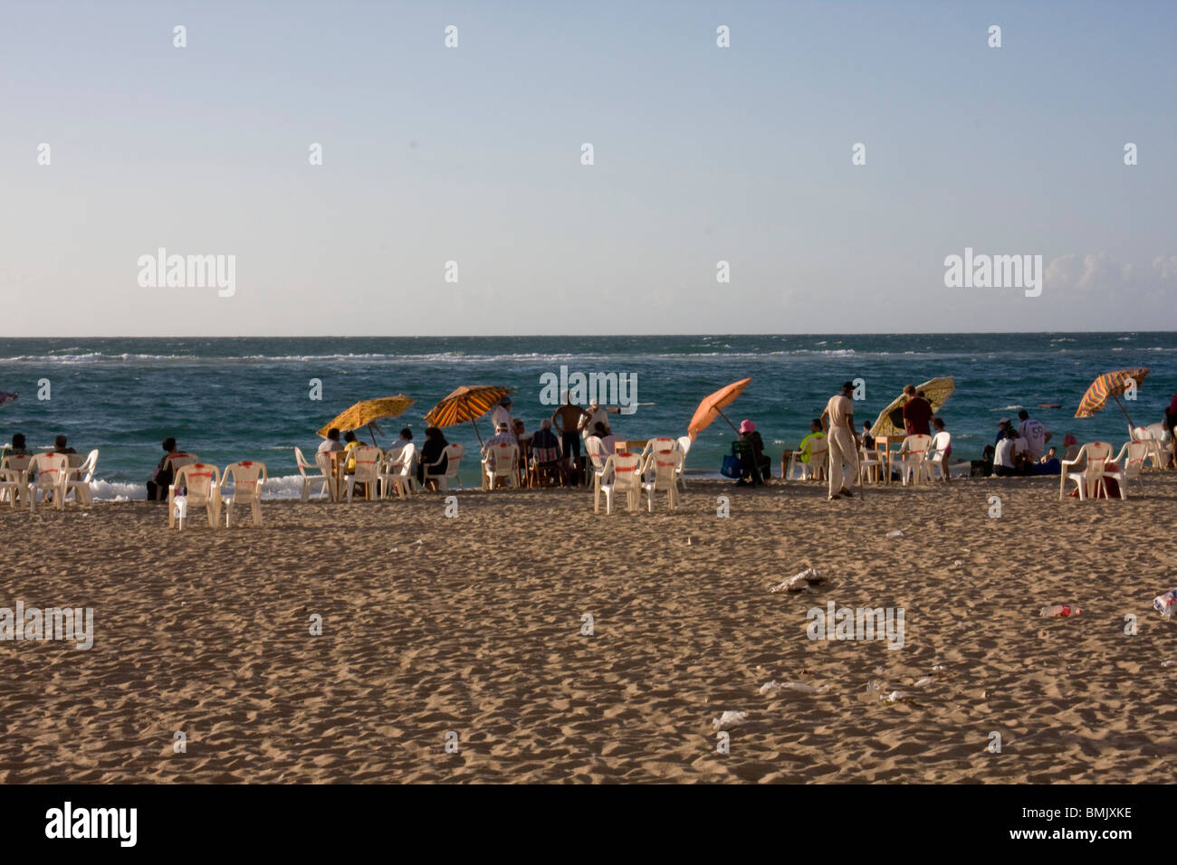 Beach by the Mediterranean Sea, Alexandria, Al Iskandariyah, Egypt ...