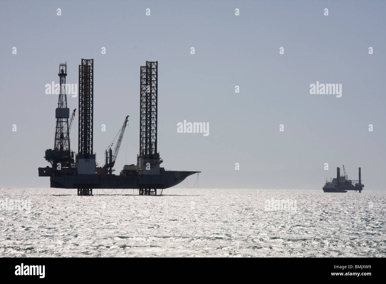 Oil platform in the Red Sea near Abu Rudeis, South Sinai, Egypt Stock ...