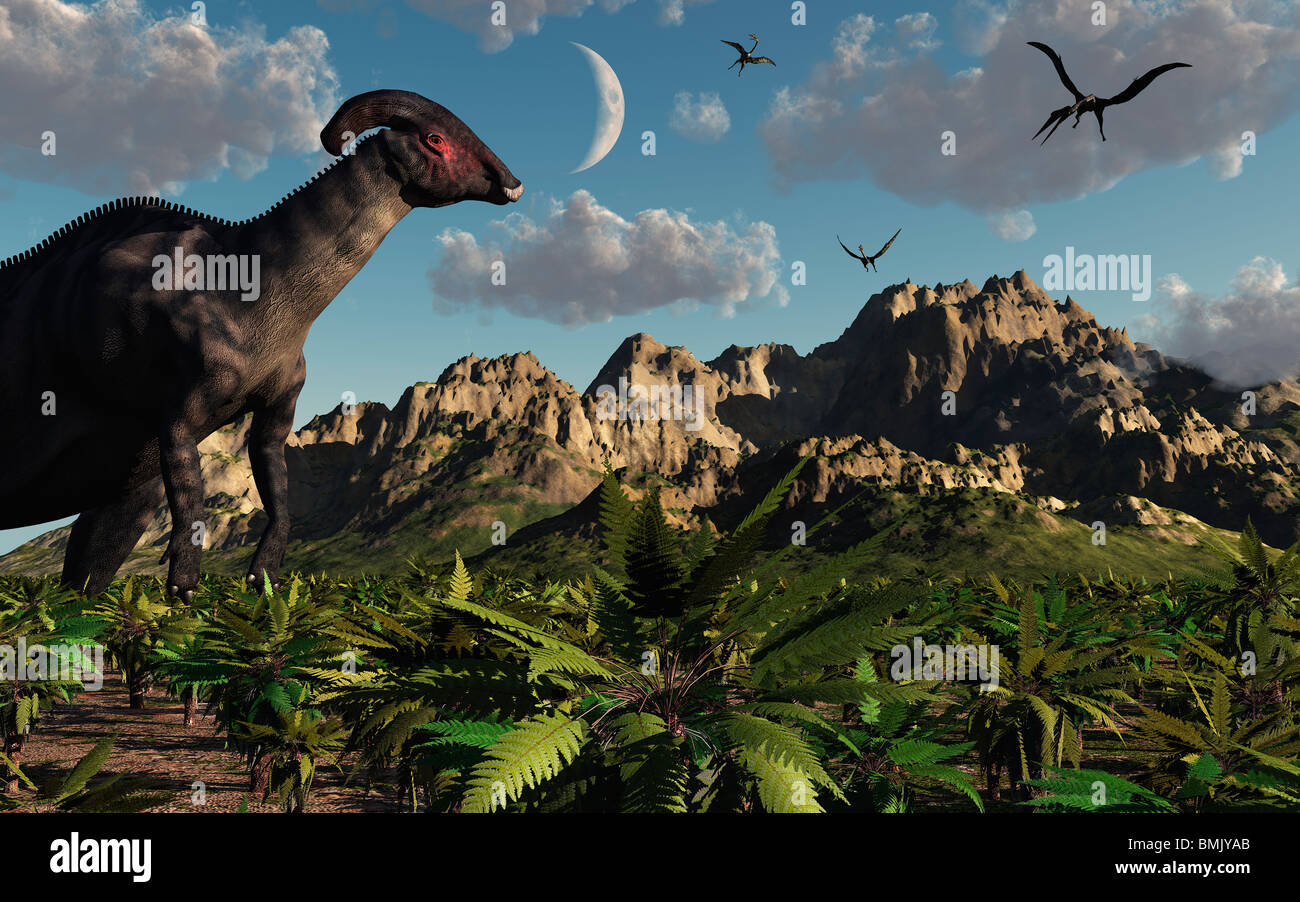 A Parasaurolophus Dinosaur Stock Photo - Alamy