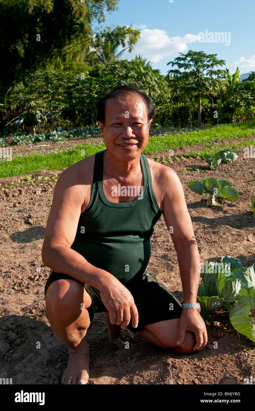 A Lao farmer in his field in Luang Prabang Laos Stock Photo - Alamy