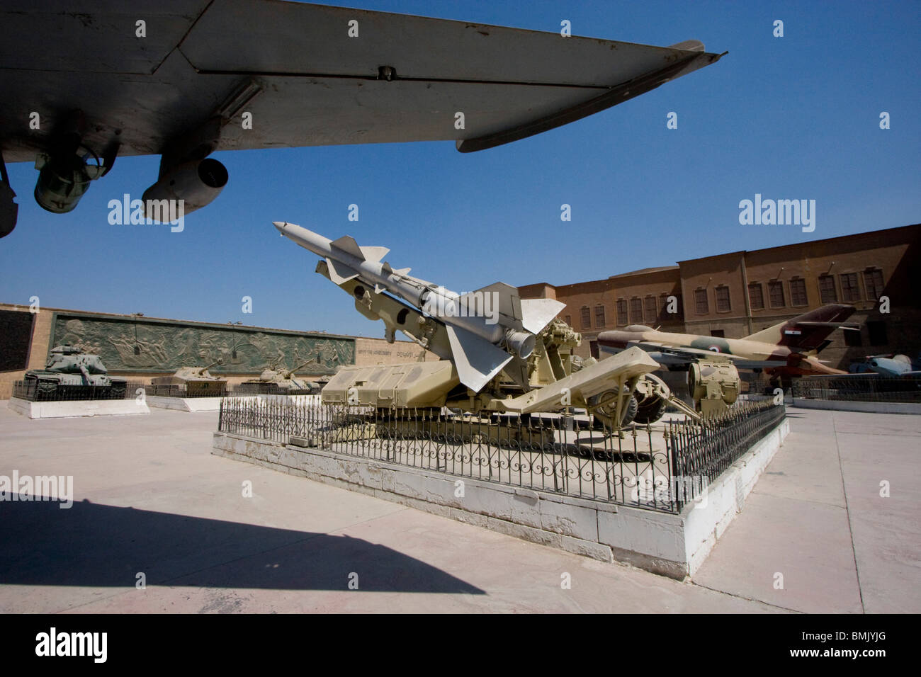 Missiles and fighter jets on display at the Military Museum in the ...