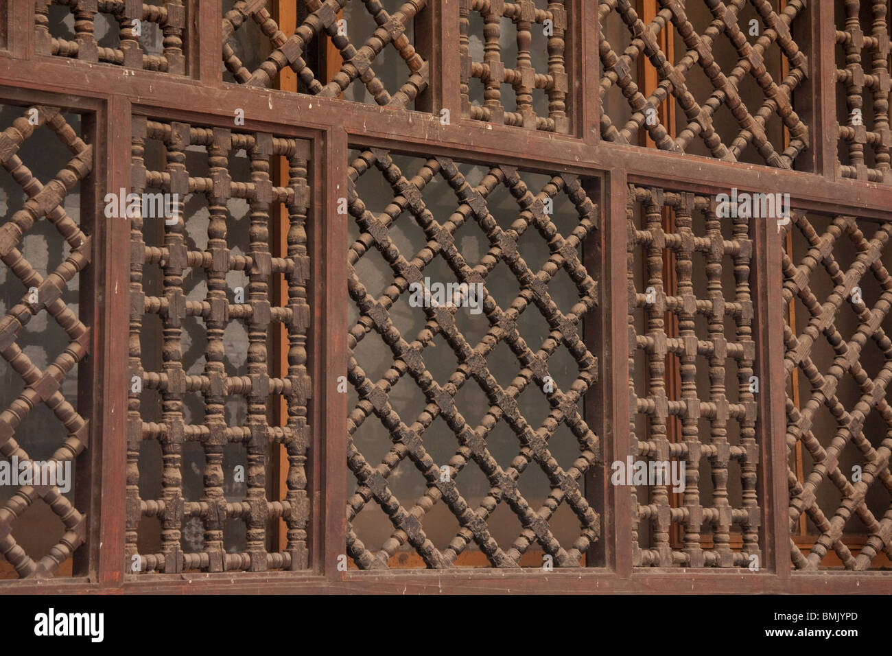 Window with a wooden Mashrabeya screen at the Gayer Anderson Museum ...