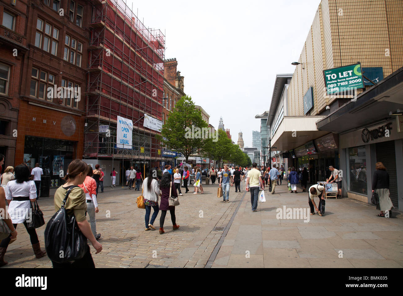 Market street in Manchester UK Stock Photo - Alamy