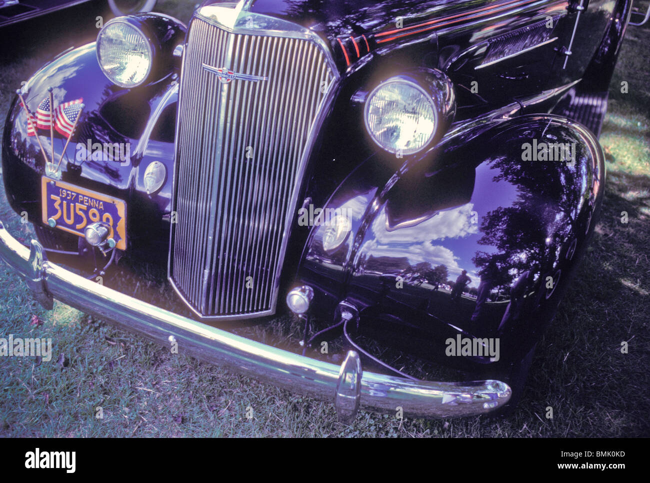 close up front of antique car Stock Photo - Alamy