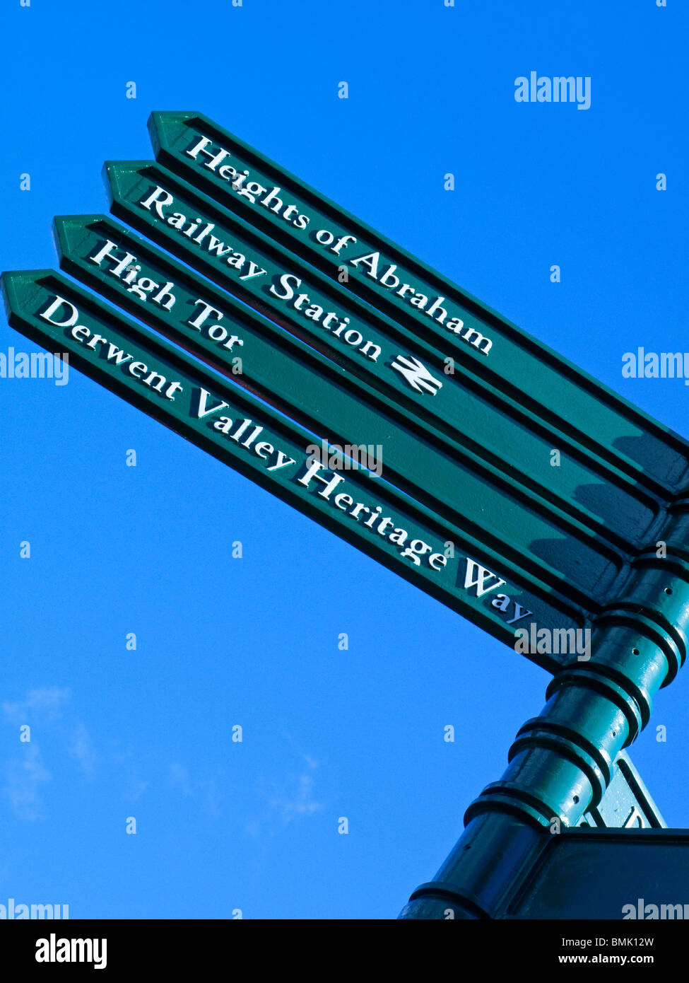 Tourist information sign in the village of Matlock Bath in the Peak ...