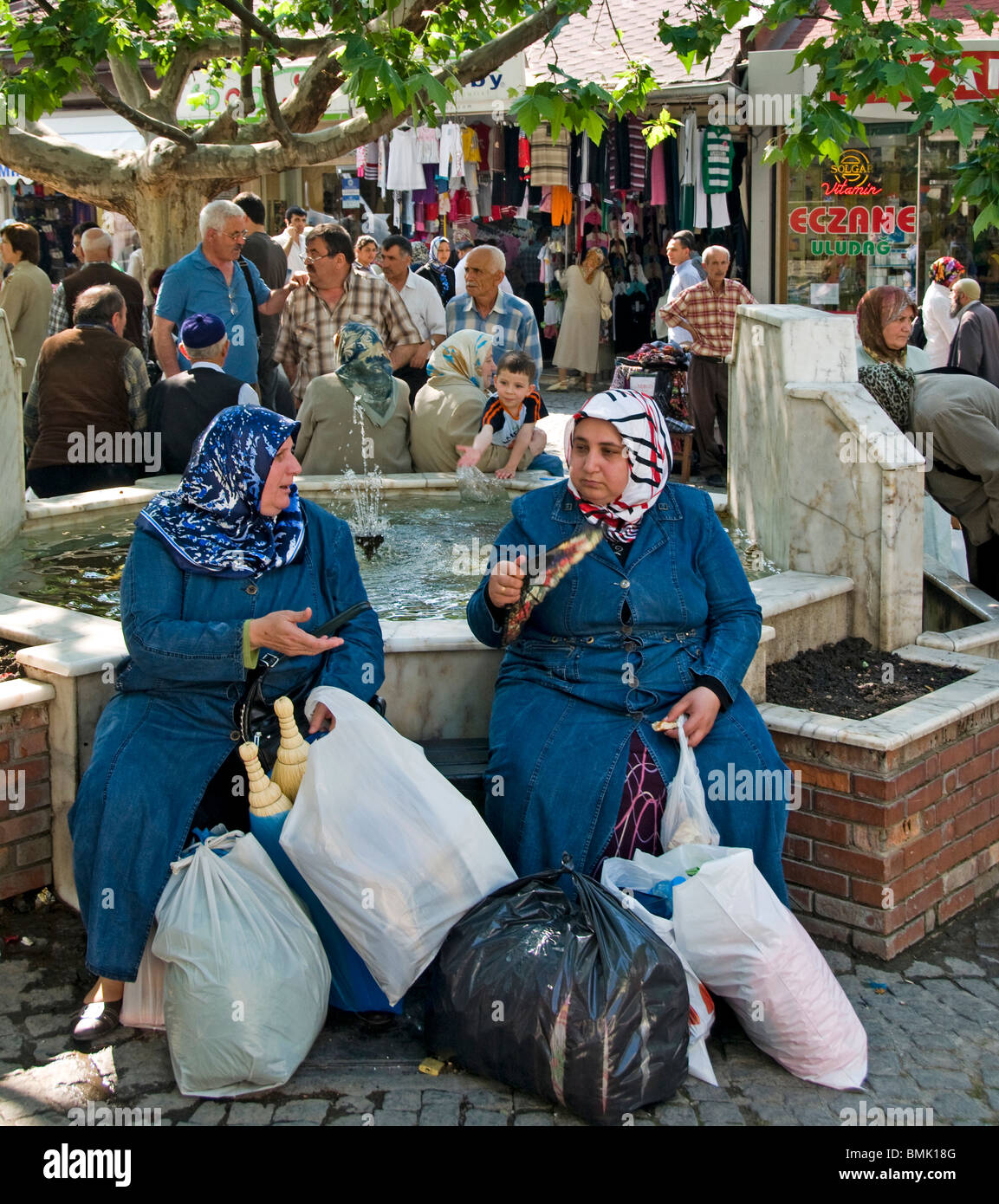 Bursa Kapali Carci Baz Market Bazaar Turkey Anatolia Old women woman ...