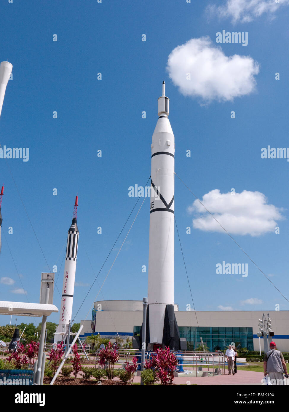 Rocket Garden at the Visitor Centre at Kennedy Space Centre, Cape ...