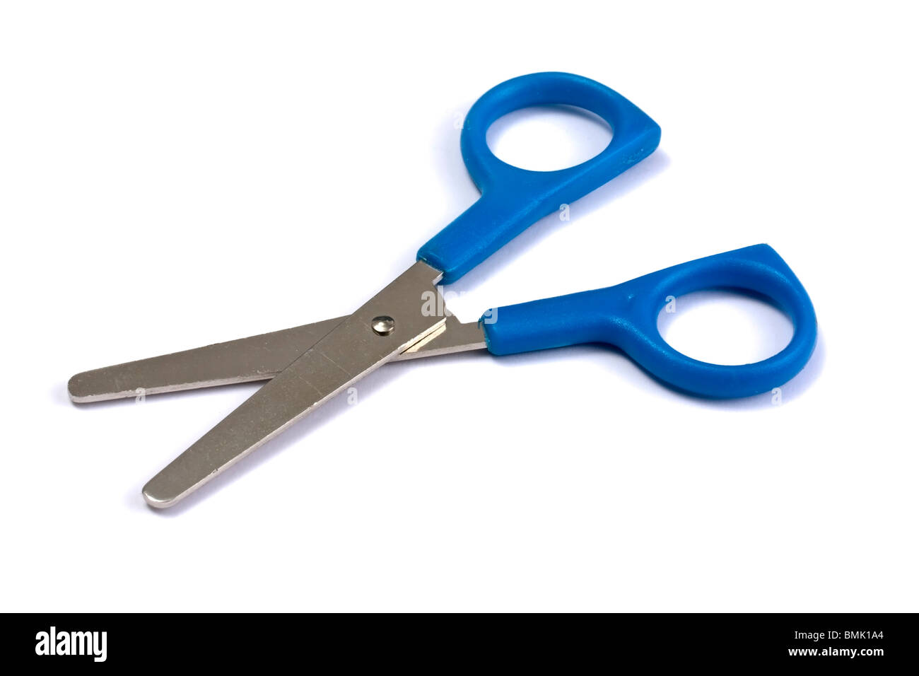 Blue handled scissors Stock Photo - Alamy