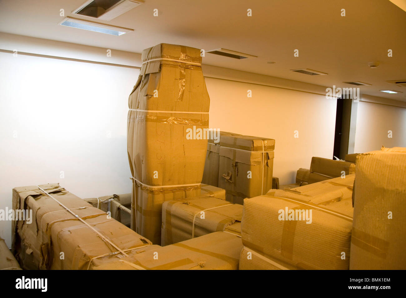 Packed parcel goods store in room ; Bombay Mumbai ; Maharashtra ; India ...