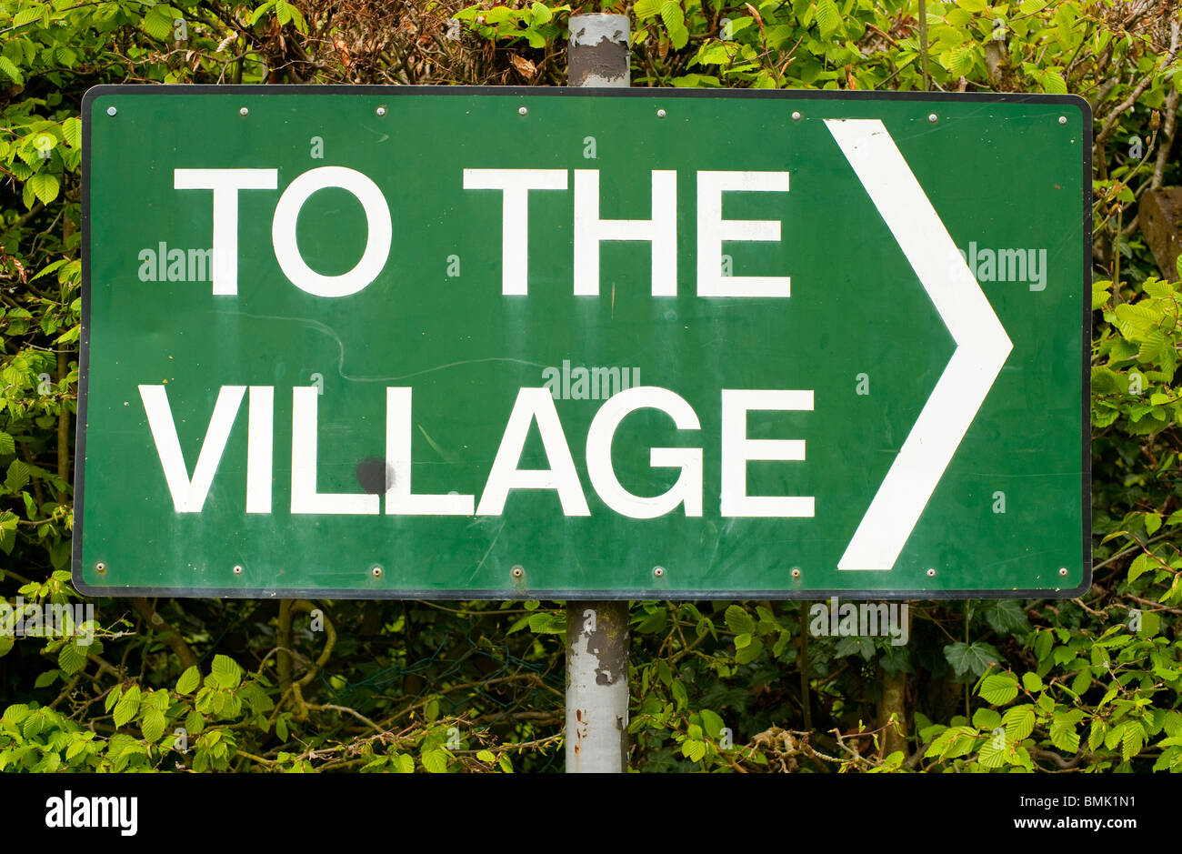 To The Village Sign Stock Photo - Alamy